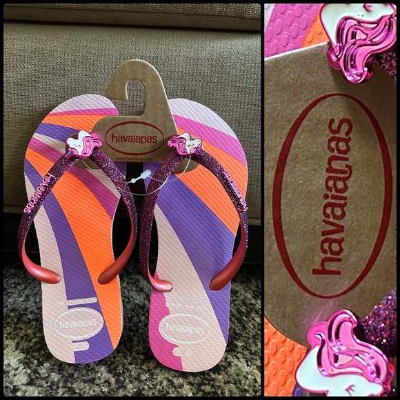 Havaianas | Shoes | Havaianas Girl Slim Glitter Unicorn Flip Flop ...
